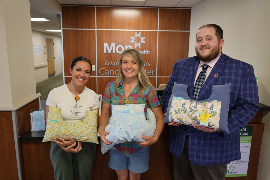 Local Business Owner Donates Handmade Pillows to the Mon Health Cancer ...